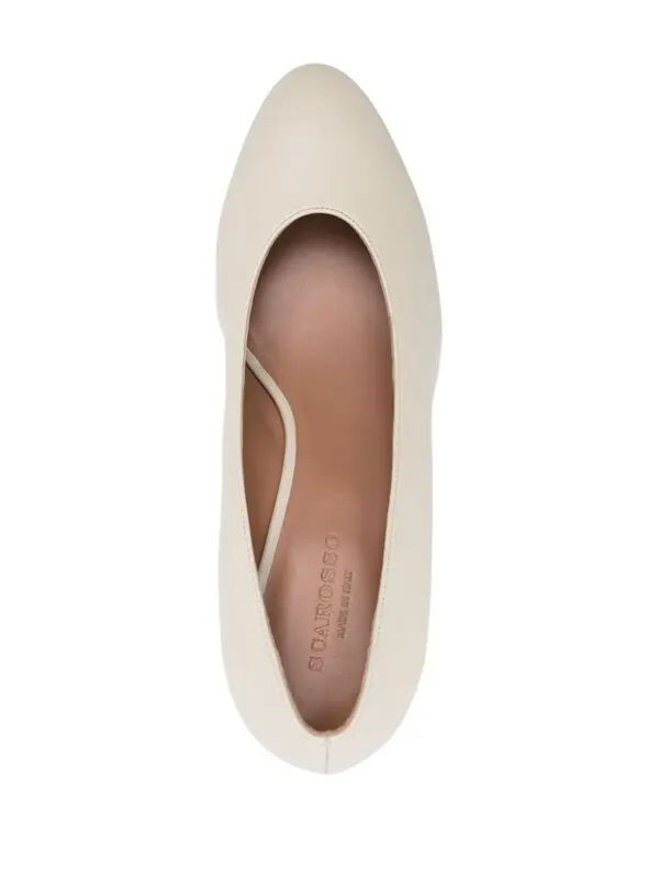 SCAROSSO 50mm Deva Leather Pumps - White