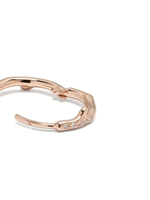 SHAUN LEANE 18kt Rose Gold Vermeil Cherry Branch Single Hoop Earring - Pink