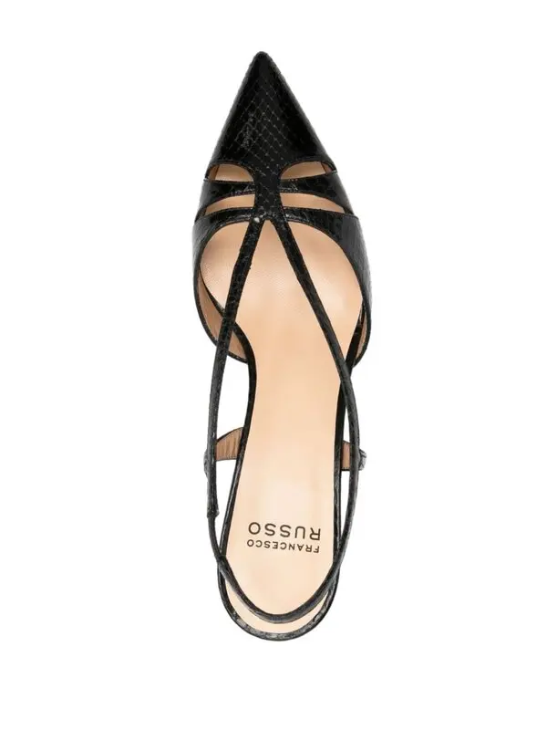 FRANCESCO RUSSO Snakeskin-effect Leather Pumps - Black