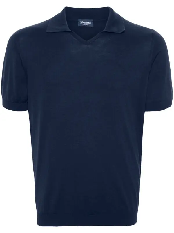 DRUMOHR V-neck Short-sleeve T-shirt - Blue