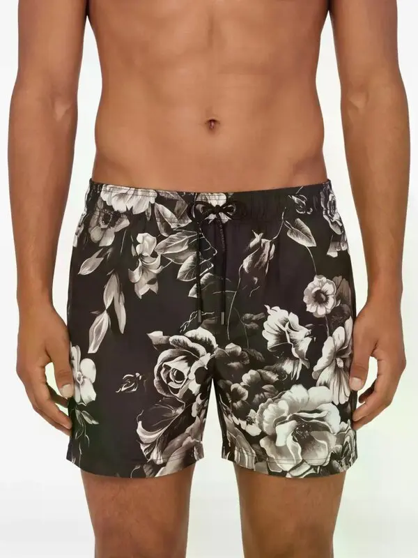Dolce & Gabbana Floral-print Swim Shorts - Grey