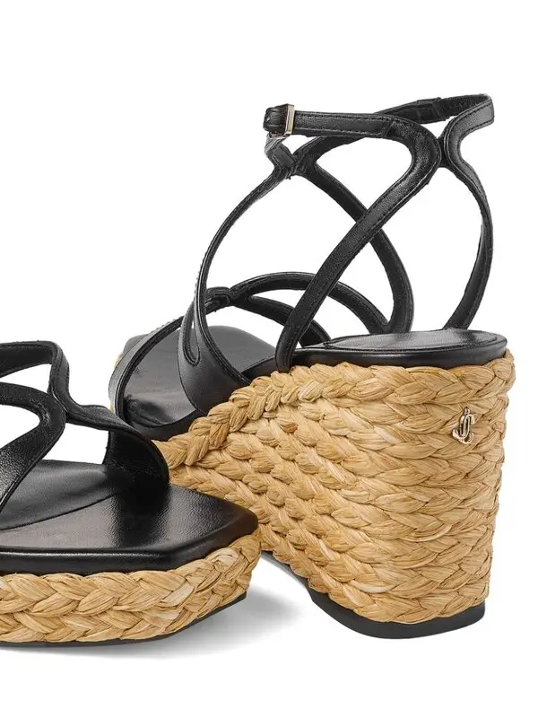 JIMMY CHOO Ayla 85mm Wedge Sandals - Black