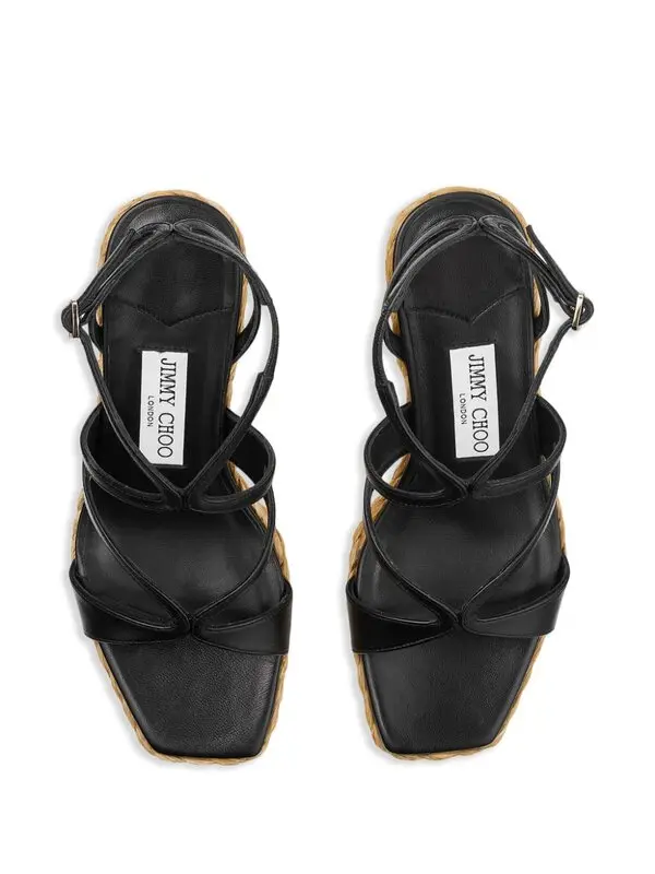 JIMMY CHOO Ayla 85mm Wedge Sandals - Black