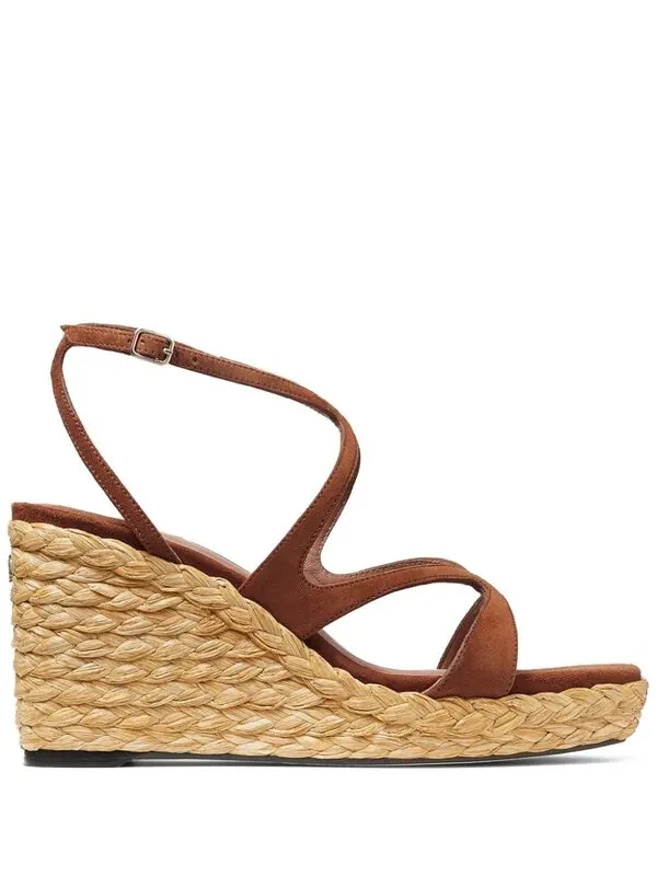 JIMMY CHOO Ayla 85 Wedge Heeled Espadrilles - Brown