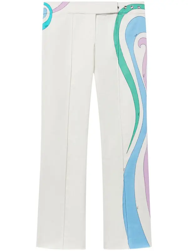 Emilio Pucci Marmo-print Trousers - White