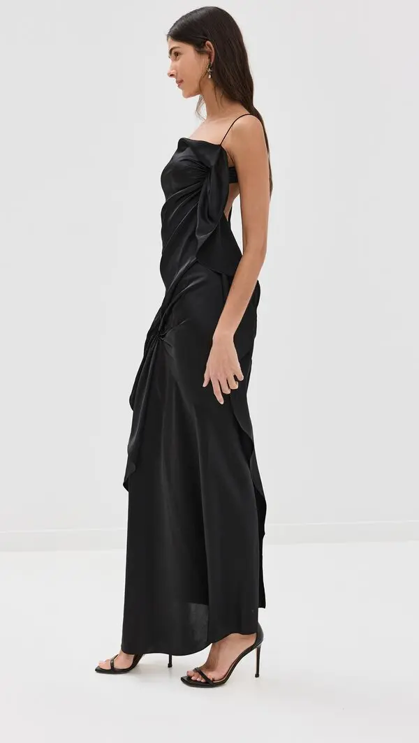 christopher esber cusco silk drape cami dress Christopher Esber Cusco Silk Drape Cami Dress In Black - 60% Off