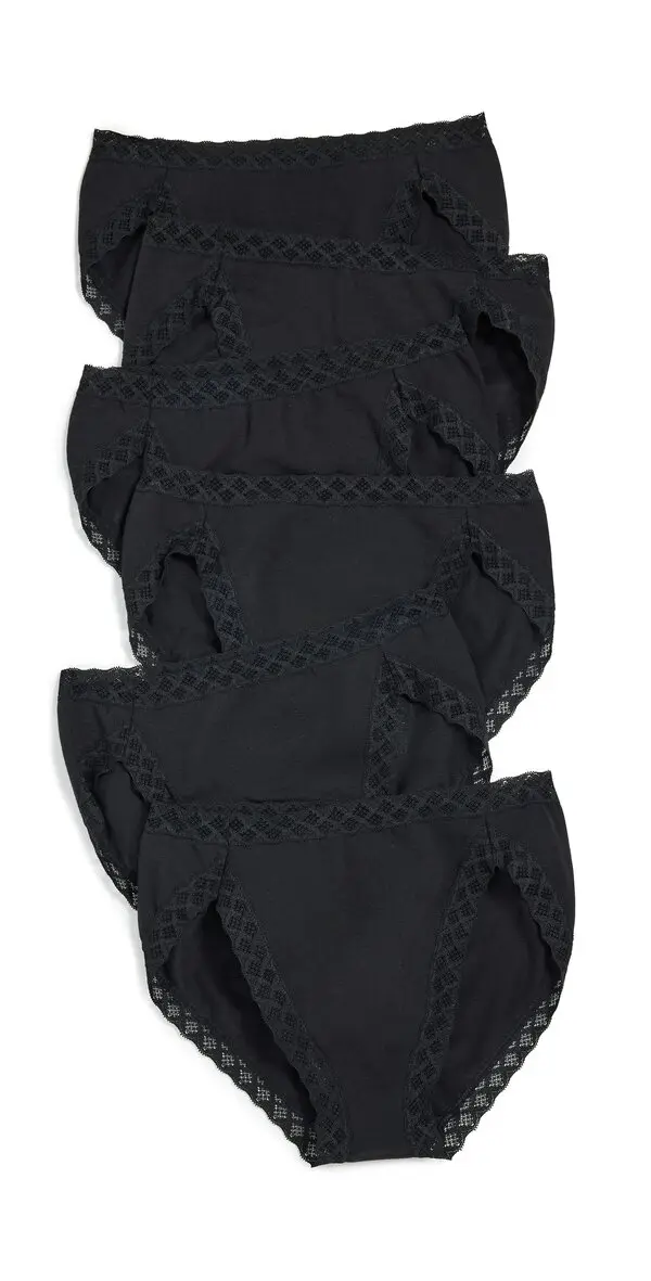 Natori Bliss French Cut Panties 6 Pack - Black