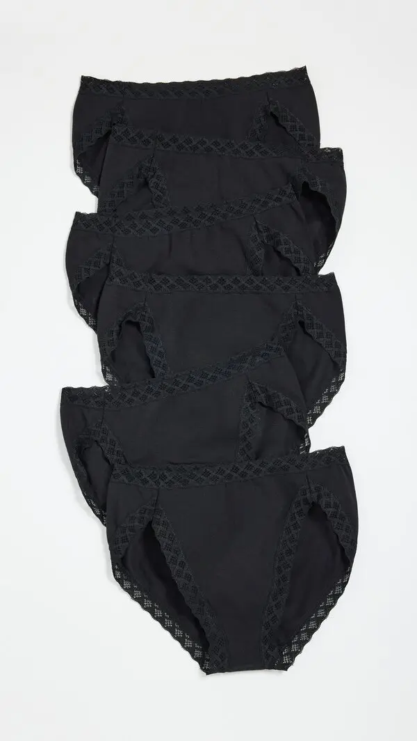 Natori Bliss French Cut Panties 6 Pack - Black