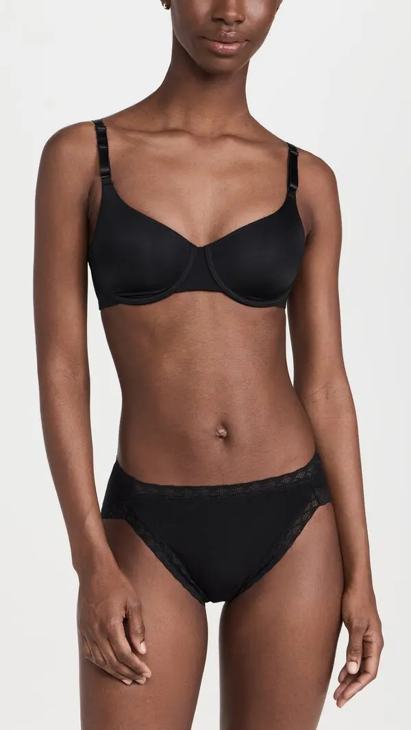 Natori Bliss French Cut Panties 6 Pack - Black