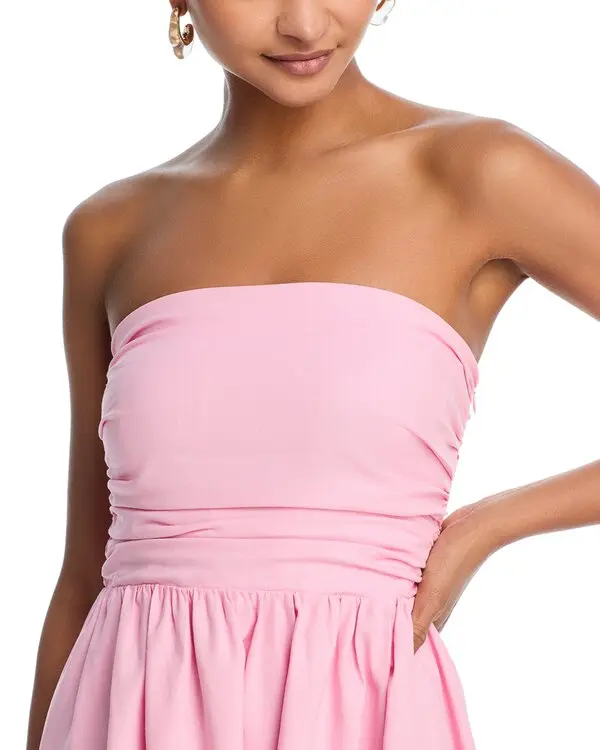 Aqua Strapless Mini Dress - Pink