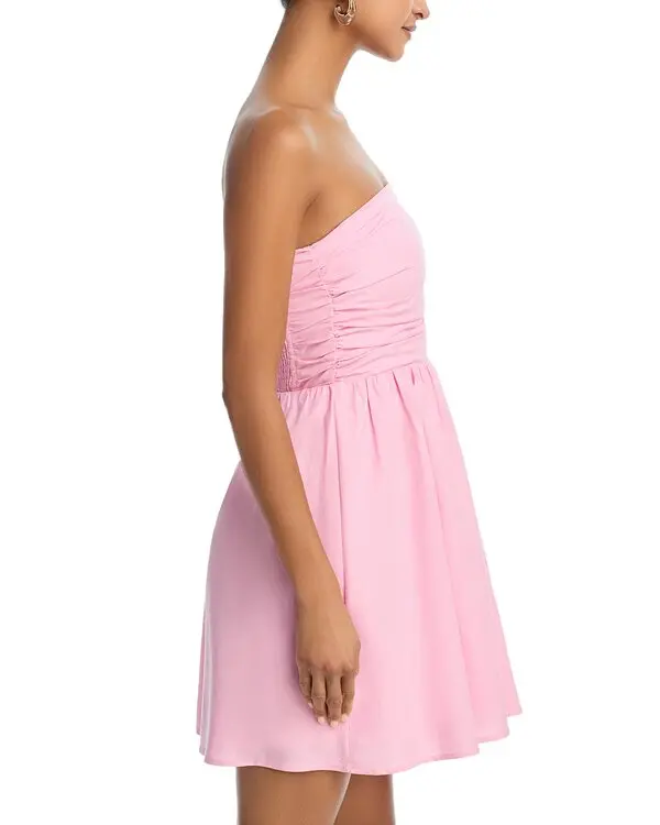 Aqua Strapless Mini Dress - Pink