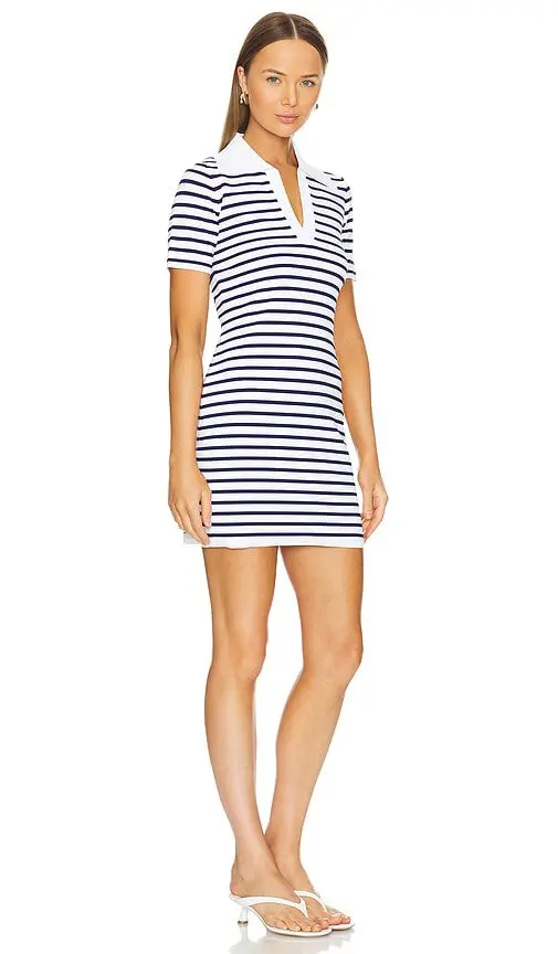 AEXAE Technical Polo Mini Dress With Stripes