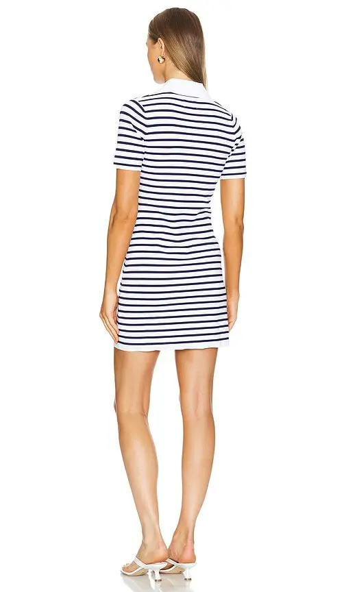 AEXAE Technical Polo Mini Dress With Stripes