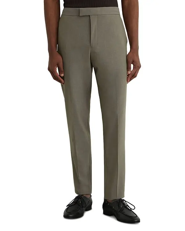 REISS Drawcord Slim Fit Pants - Dark Sage