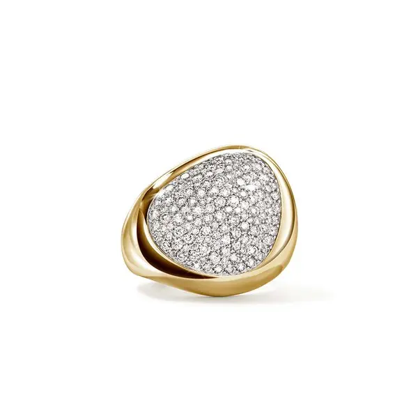 John Hardy Pebble Diamond Ring - Gold