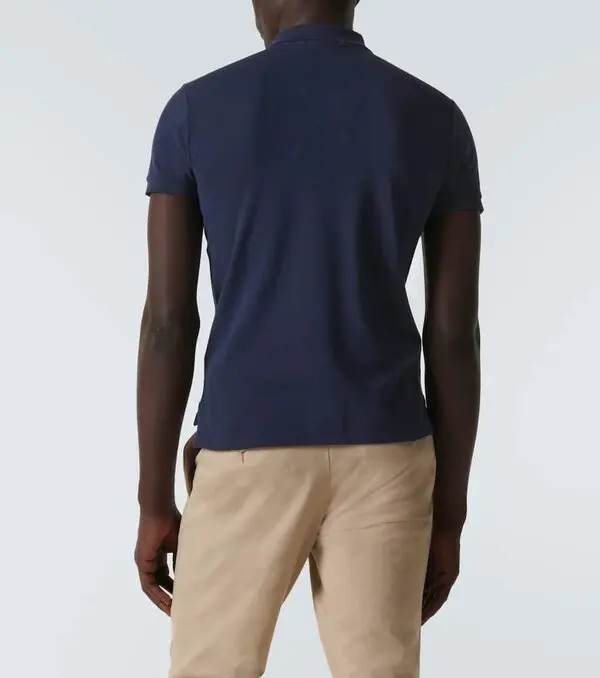 Polo Ralph Lauren Logo Cotton Piqué Polo Shirt - Blue