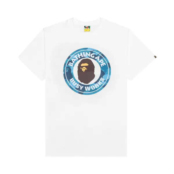 A BATHING APE Honeycomb Camo Busy Works Tee /blue - White