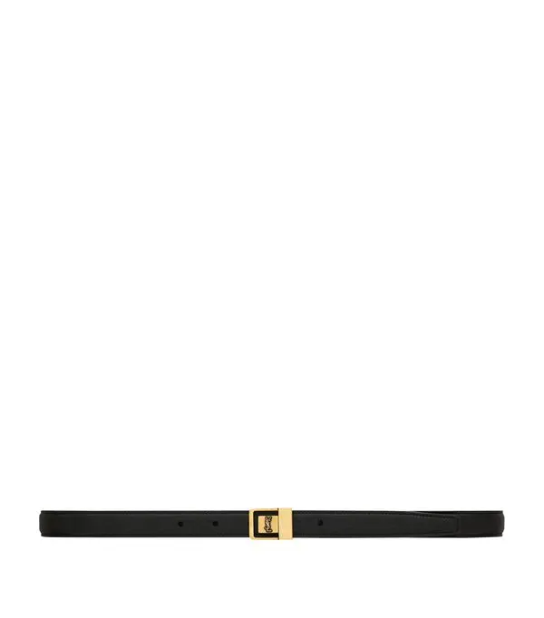 Saint Laurent Leather Logo Belt - Black