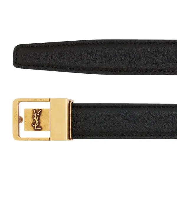 Saint Laurent Leather Logo Belt