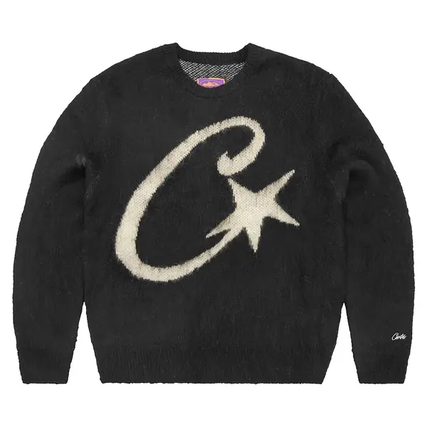 CORTEIZ C Star Mohair Knit Sweater - Black