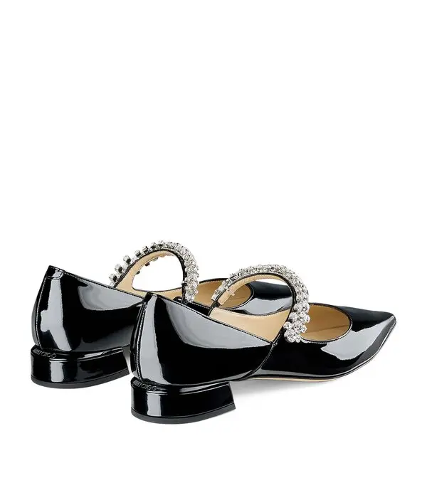 JIMMY CHOO Bing 25 Patent Leather Ballet Flats - Black
