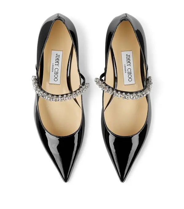 JIMMY CHOO Bing 25 Patent Leather Ballet Flats - Black