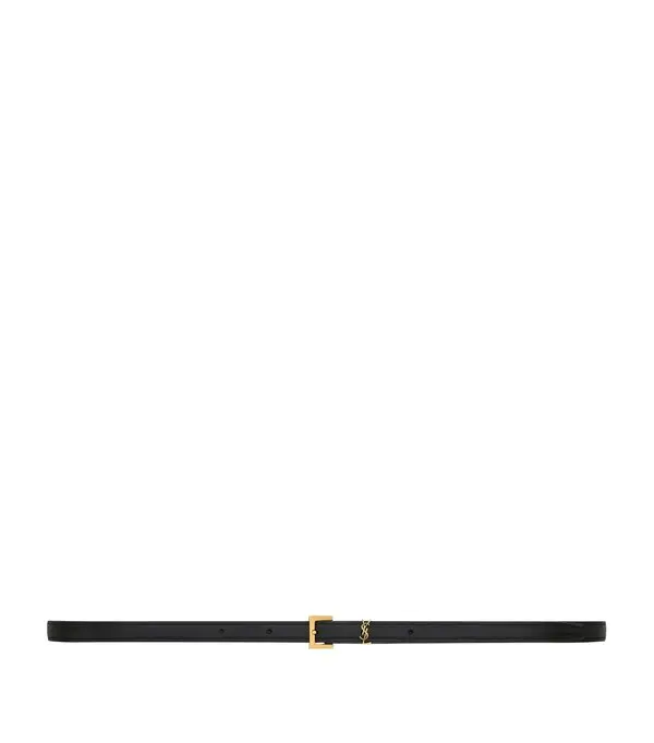 Saint Laurent Extra-thin Cassandre Belt - Black