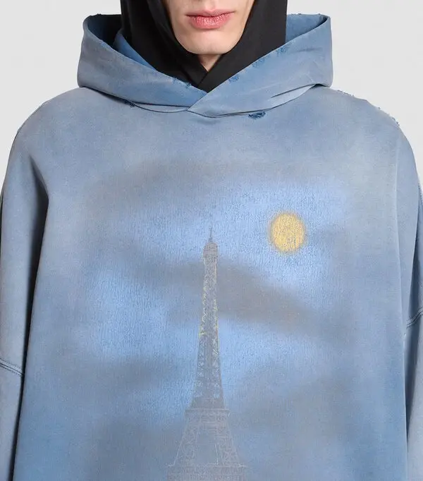 Balenciaga Moon Oversized Hoodie - Blue | Editorialist