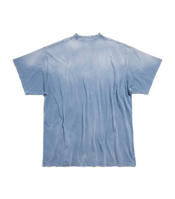 Balenciaga Oversized Paris Moon T-Shirt - Blue | Editorialist