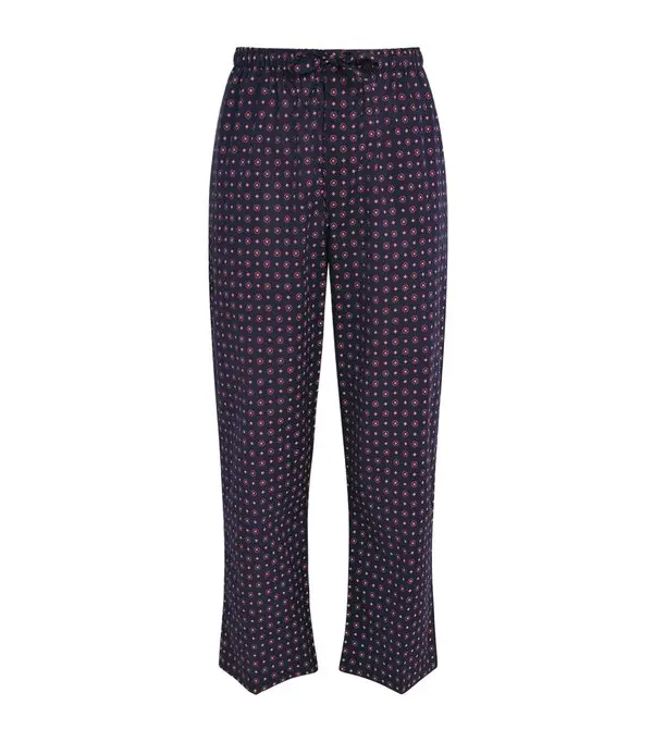 Derek Rose Cotton Nelson Lounge Trousers - Navy