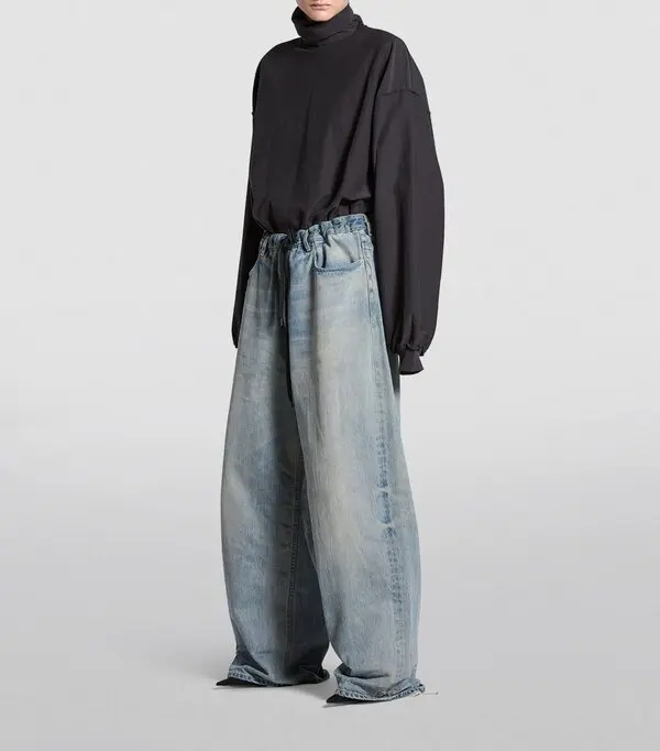 Balenciaga Distressed Wide-leg Jeans