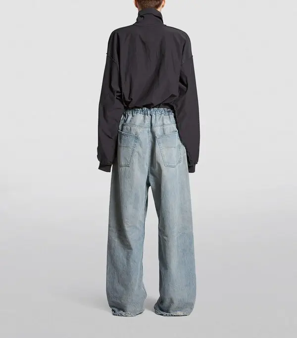 Balenciaga Distressed Wide-leg Jeans