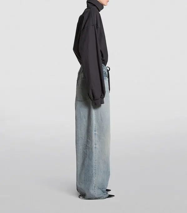 Balenciaga Distressed Wide-leg Jeans
