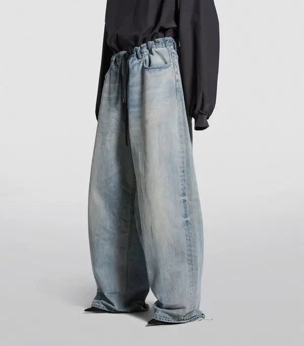 Balenciaga Distressed Wide-leg Jeans