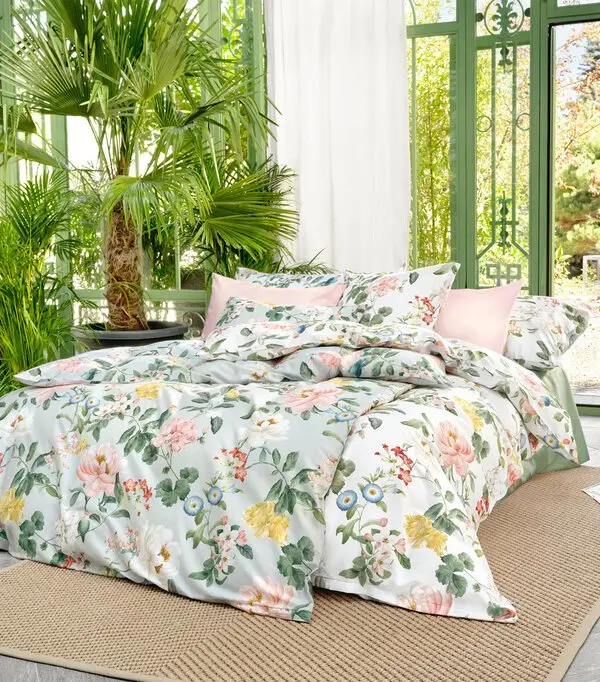 SCHLOSSBERG Floral Artemis-noblesse Flat Sheet - Green