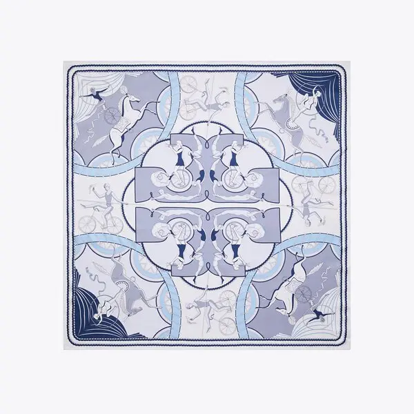 Tory Burch Aeronauts Double-sided Silk Square - Blue