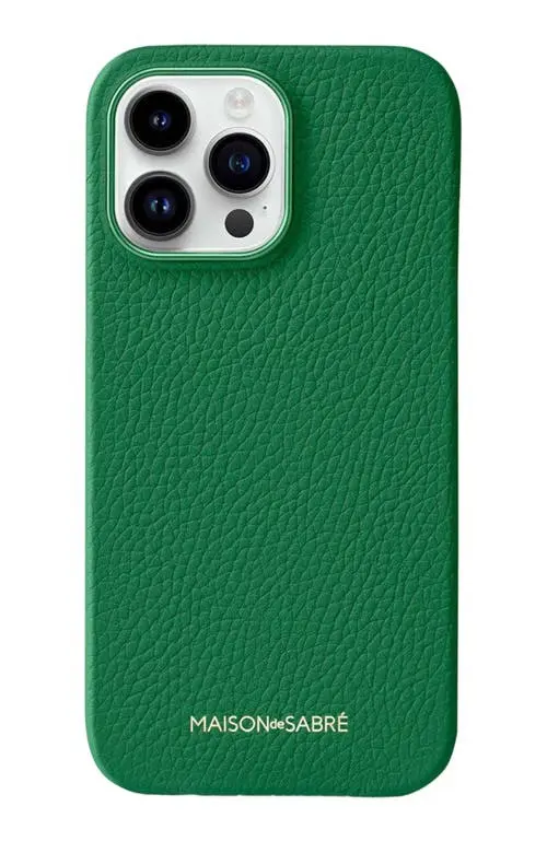 MAISON DE SABRE Leather Phone Case - Emerald Green