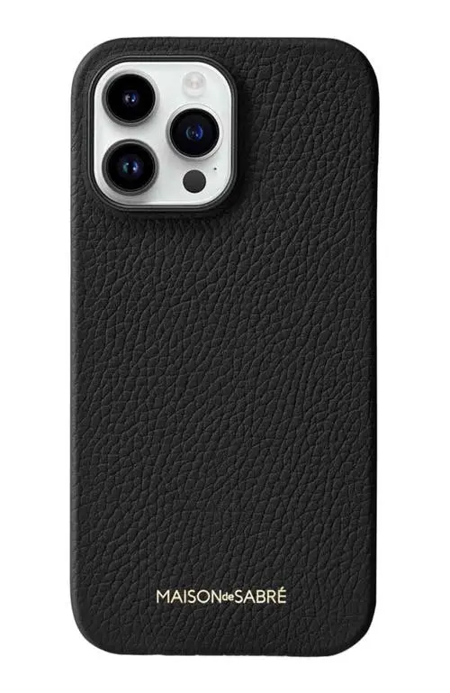 MAISON DE SABRE Leather Phone Case - Black Caviar