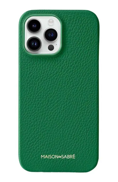 MAISON DE SABRE Leather Phone Case - Emerald Green