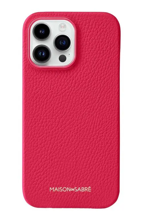 MAISON DE SABRE Leather Phone Case - Shibuya Fuchsia