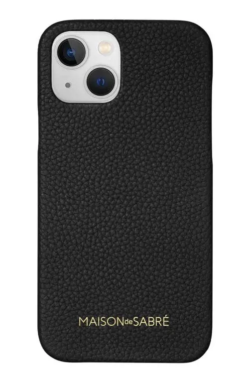 MAISON DE SABRE Leather Phone Case - Black Caviar