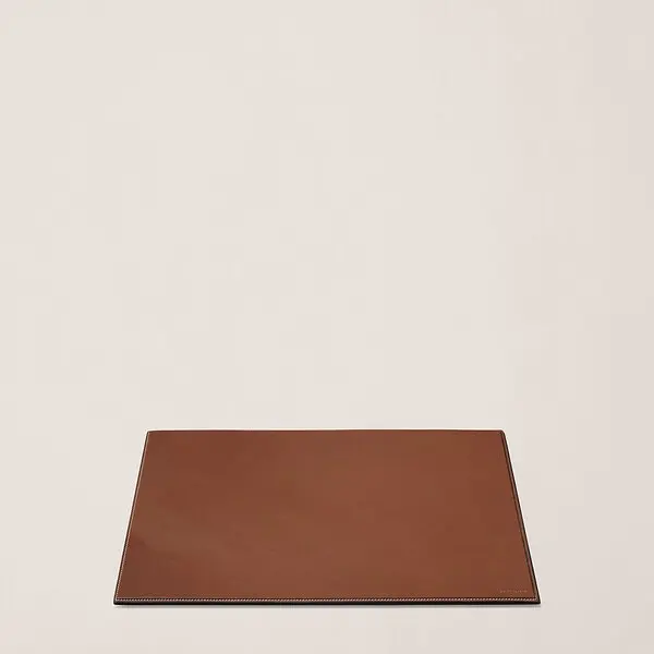 Ralph Lauren Brennan Leather Desk Blotter - Saddle