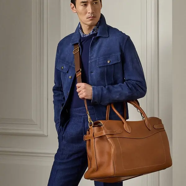 Ralph Lauren Bedford Calfskin Duffle - Gold