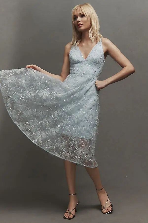 knee length dresses for ladies Dream Crush Lace-Up Back Mesh Overlay Midi Dress White