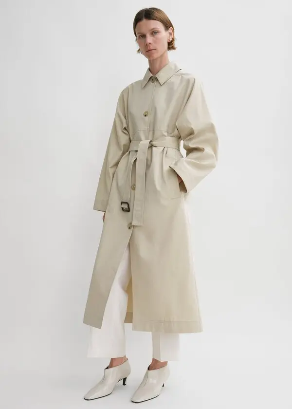 TOTEME Tumbled Organic Cotton And Silk Trench Coat
