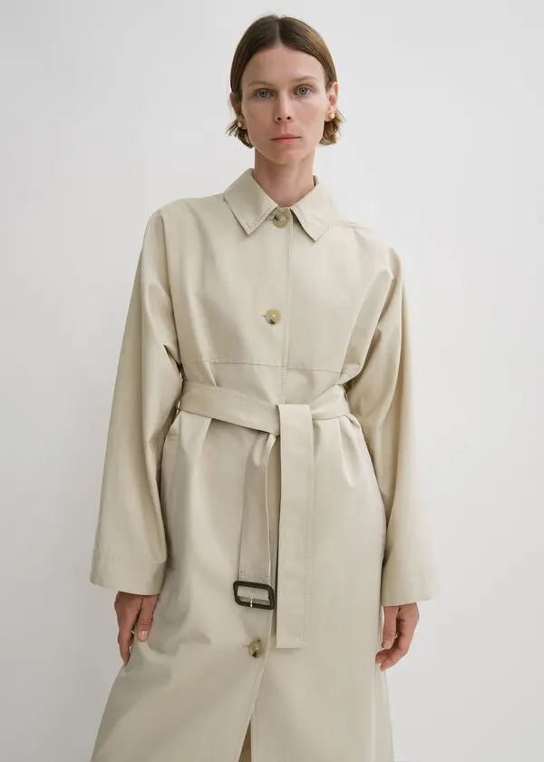 TOTEME Tumbled Organic Cotton And Silk Trench Coat