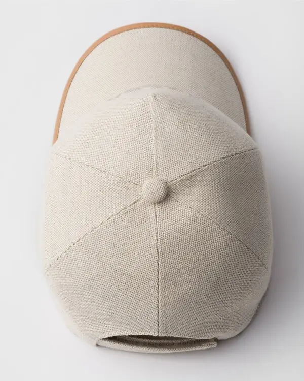 Prada Linen Blend Baseball Cap