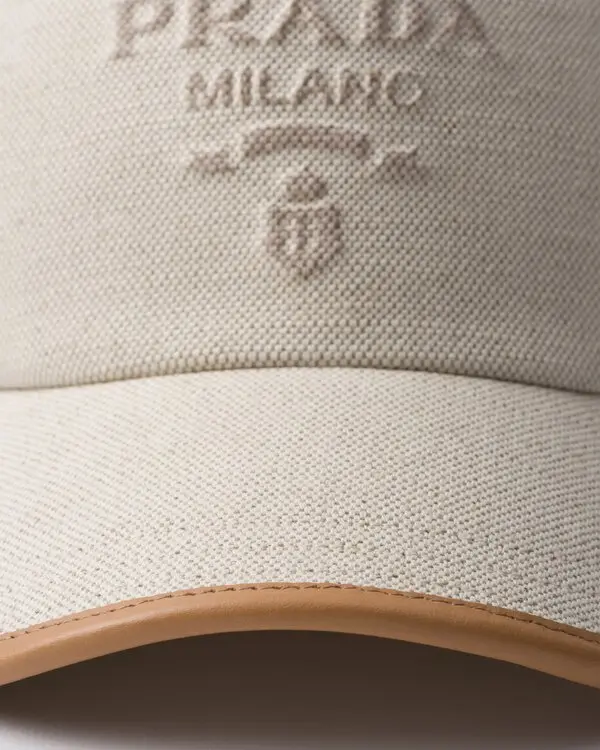 Prada Linen Blend Baseball Cap