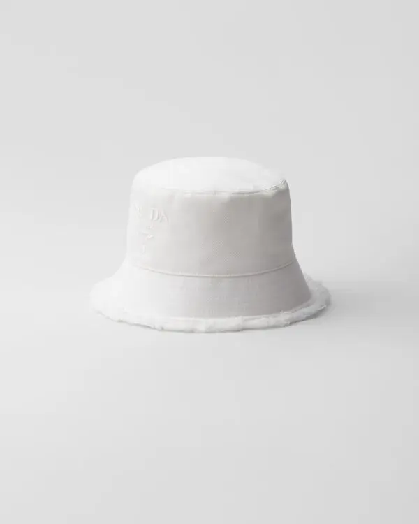 Prada Drill Bucket Hat - White