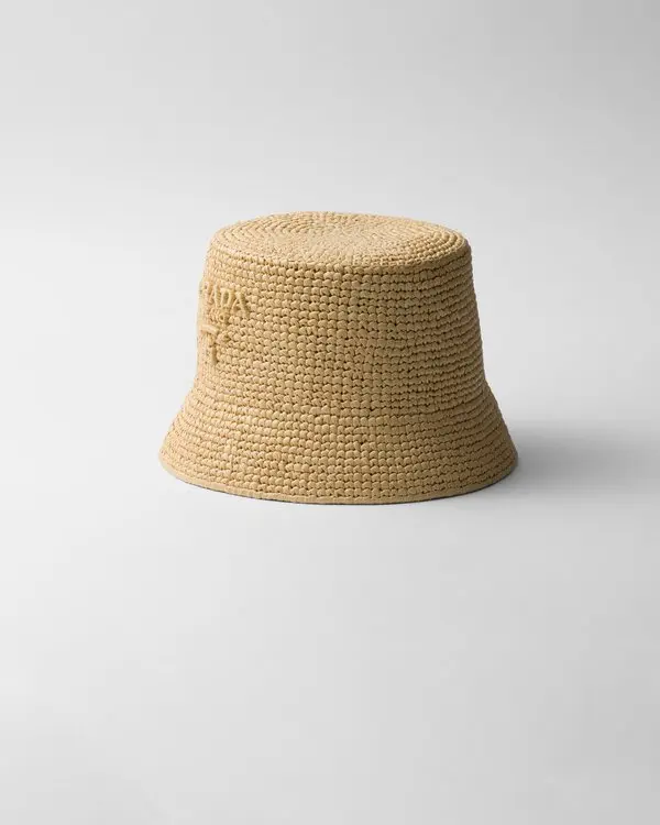 Prada Crochet Bucket Hat - Natural